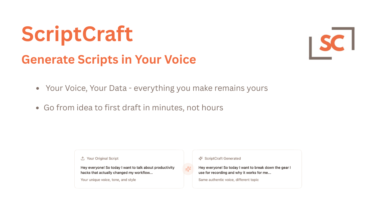 ScriptCraft - Generate Scripts in Your Voice